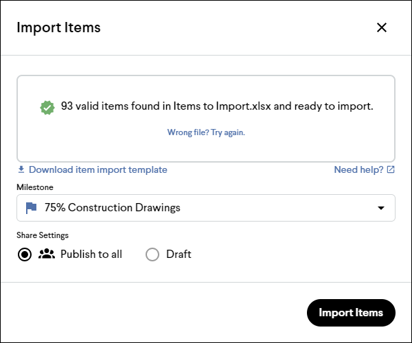 Importing Items